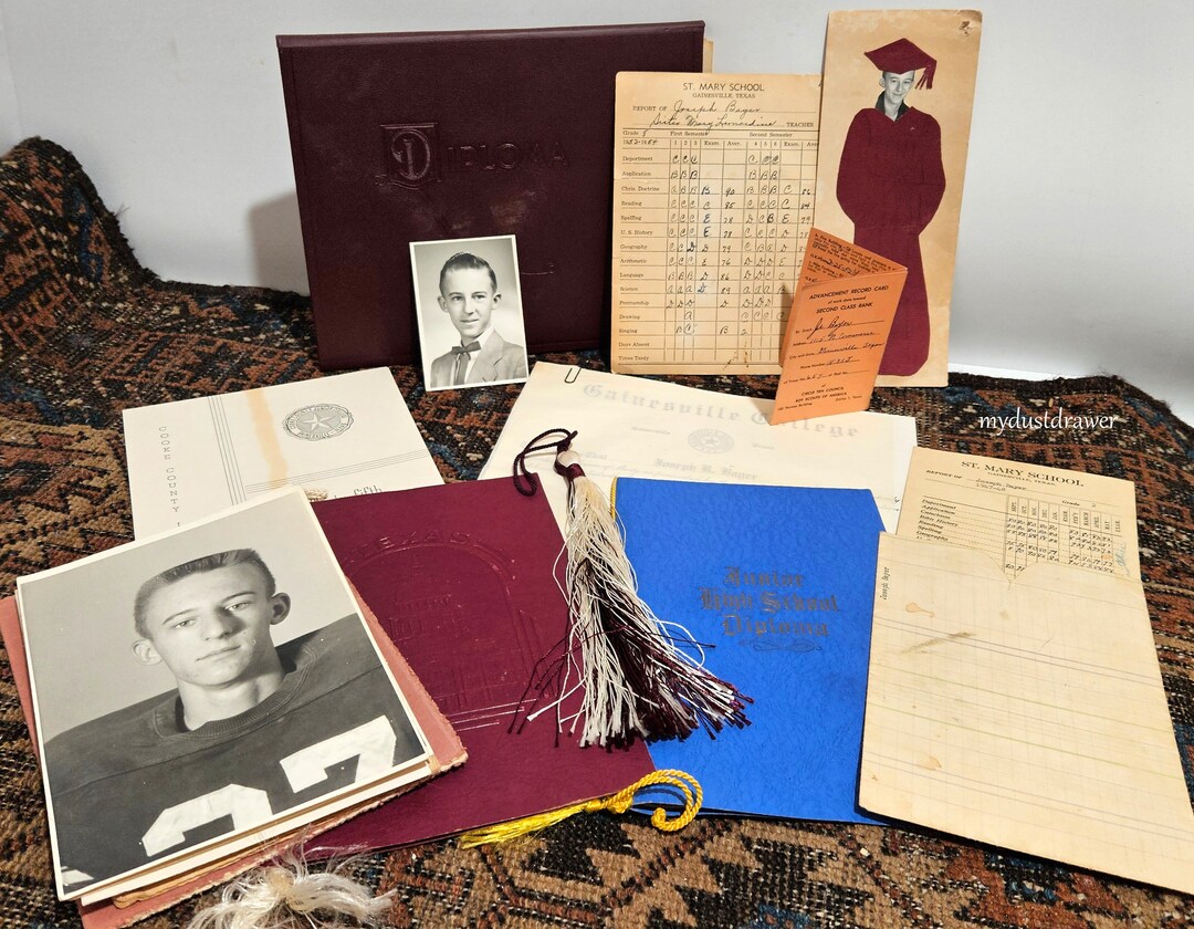 Vintage 1950s Gainsville Texas Graduation Ephemera LOT Including ...