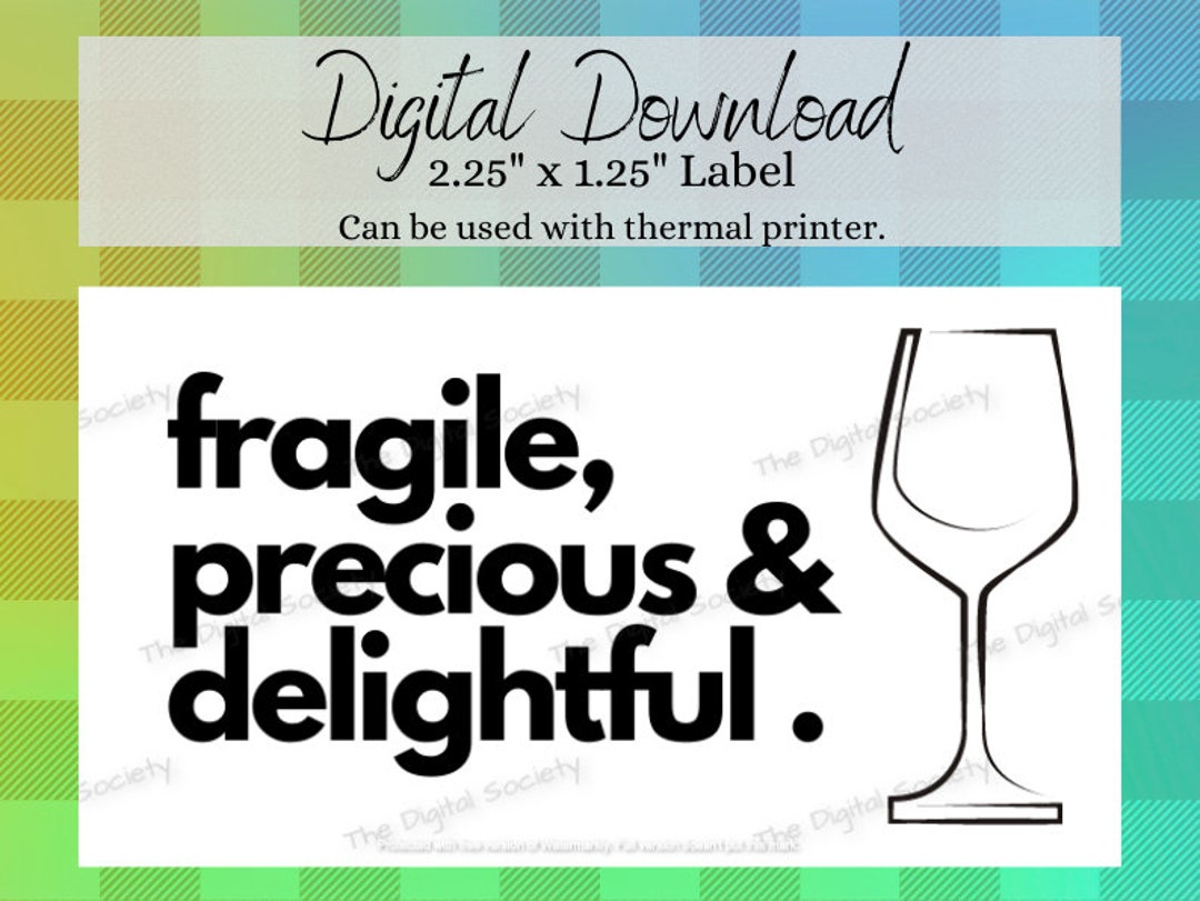 PNG Sticker Download - Fragile Precious Delightful Label - Thermal ...