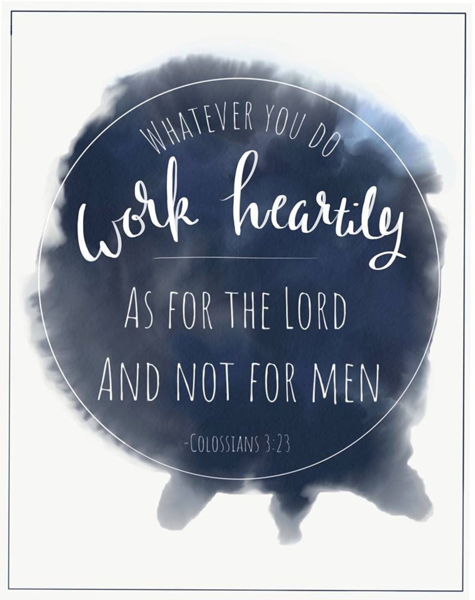 Digital Print: Whatever you do work heartily as for the Lord. | Etsy