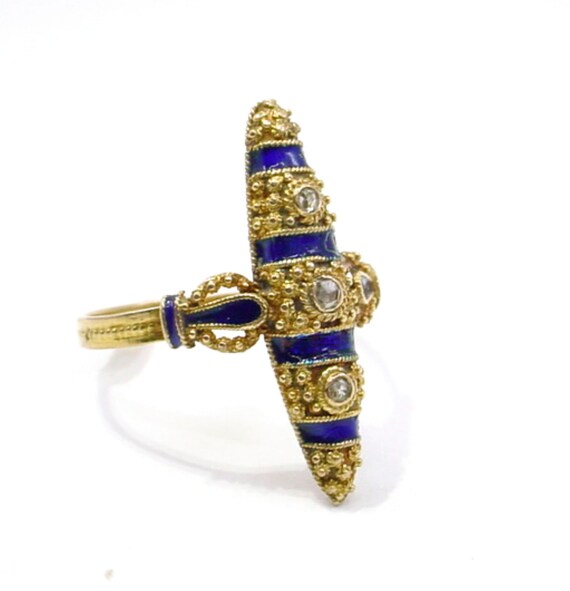 BLOWOUT Sale—Stunning Antique Diamond Eagle Enamel Ja… - Gem