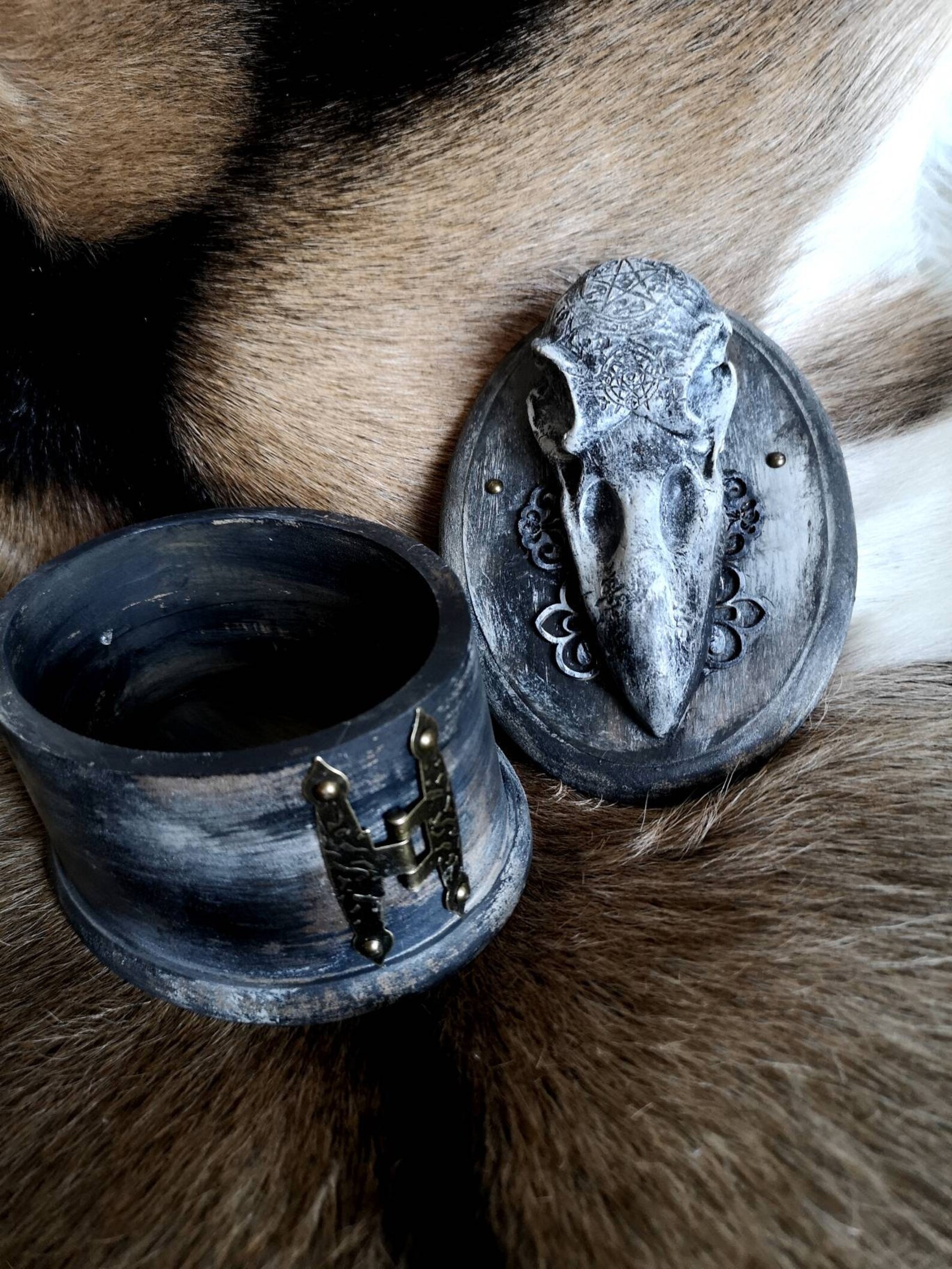 Raven Skull Trinket Box Odin Raven Viking Pagan Jewelry Box Medieval ...