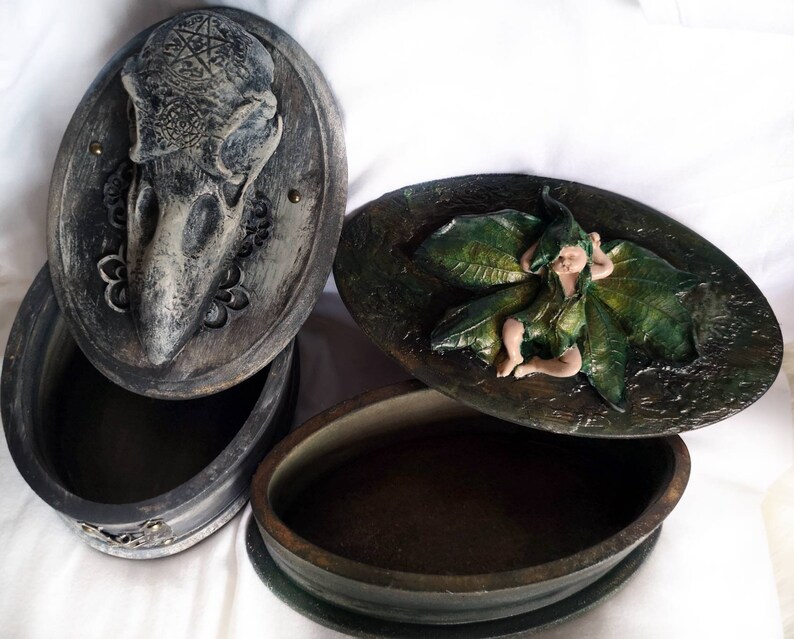 Raven Skull Trinket Box Odin Raven Viking Pagan Jewelry Box Medieval ...