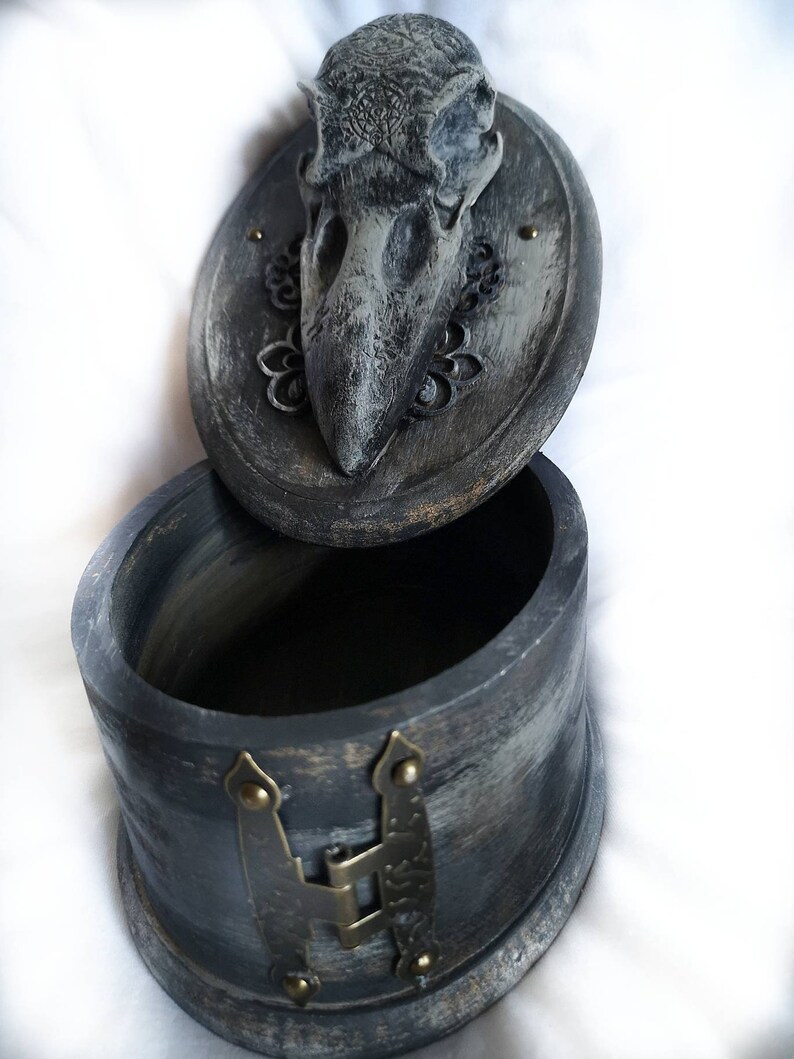 Raven Skull Trinket Box Odin Raven Viking Pagan Jewelry Box Medieval ...