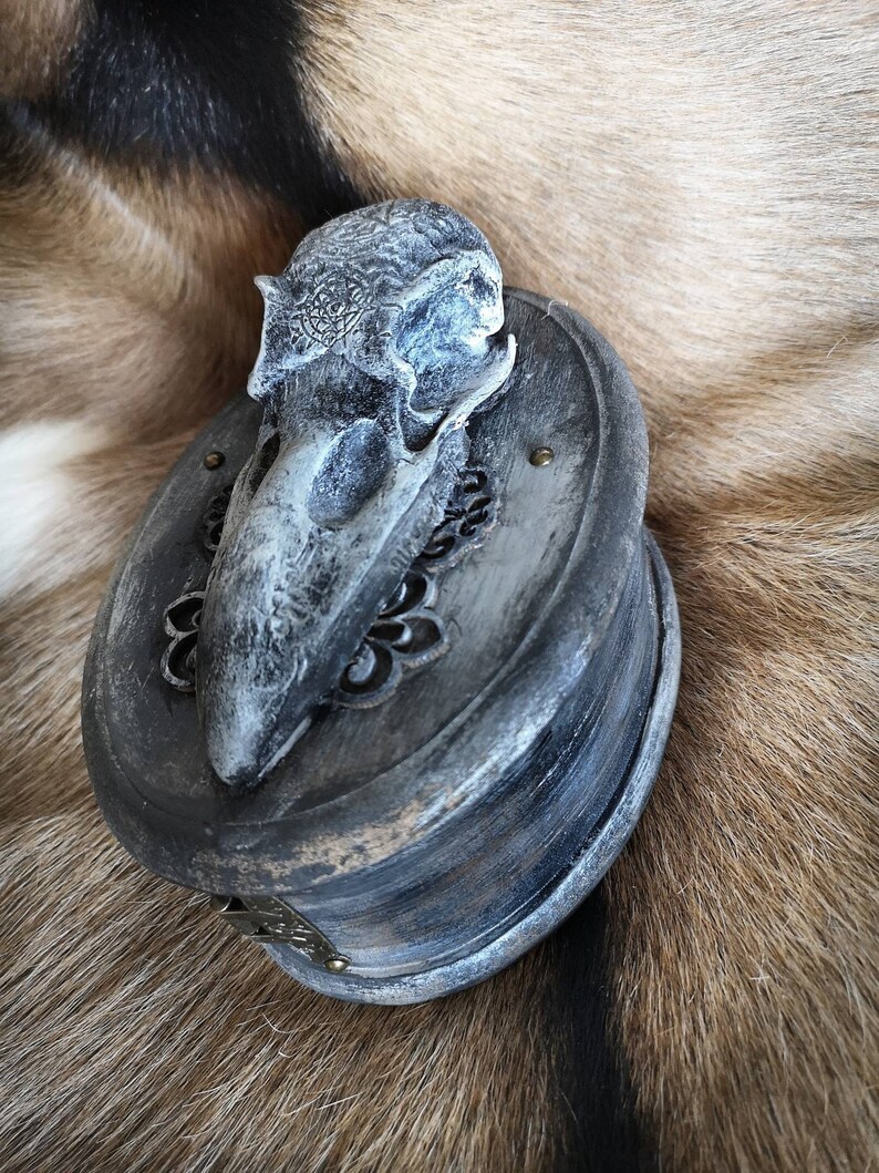 Raven Skull Trinket Box Odin Raven Viking Pagan Jewelry Box - Etsy