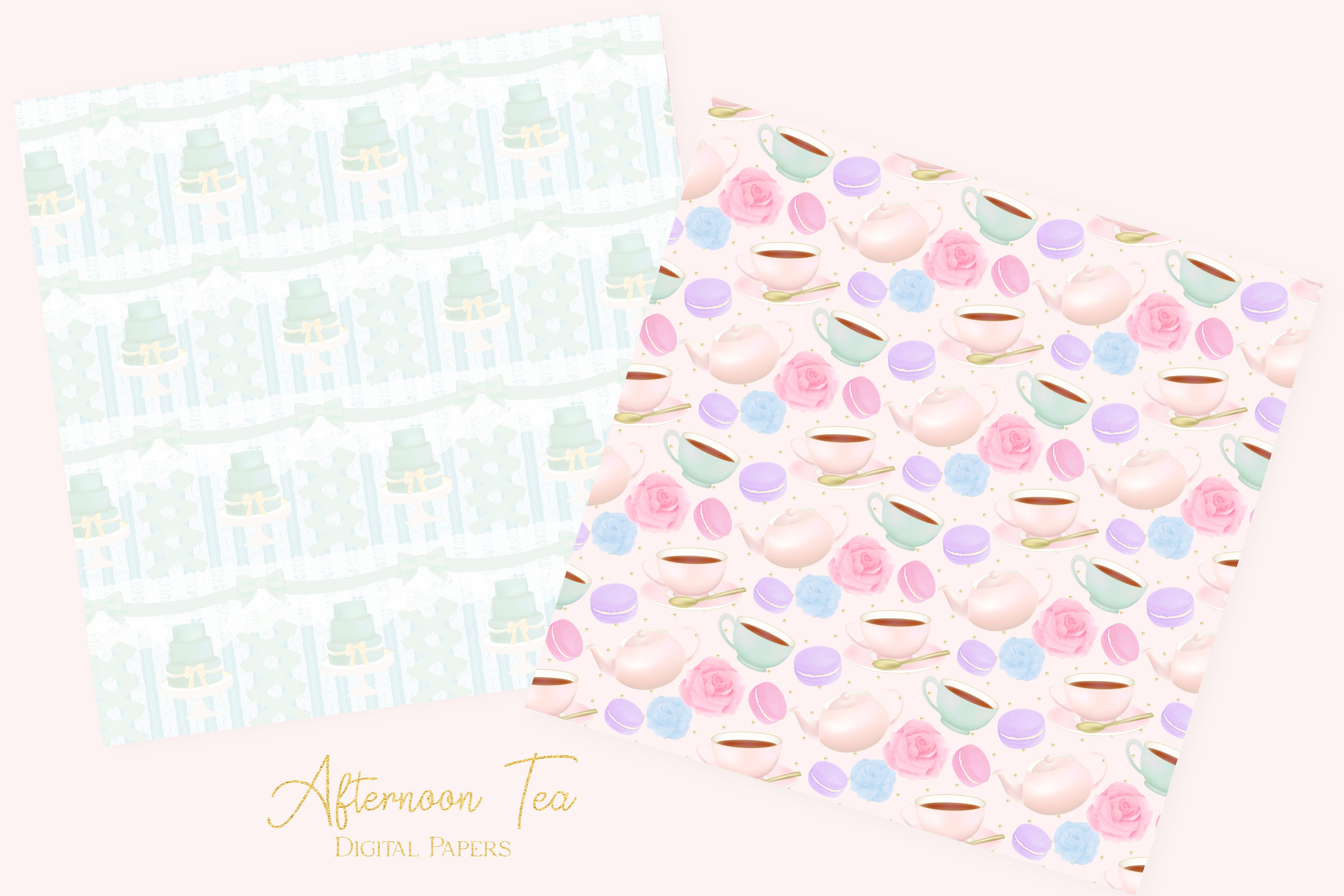 Macaron Digital Paper Tea Party Paper Dessert Paper Bakery - Etsy