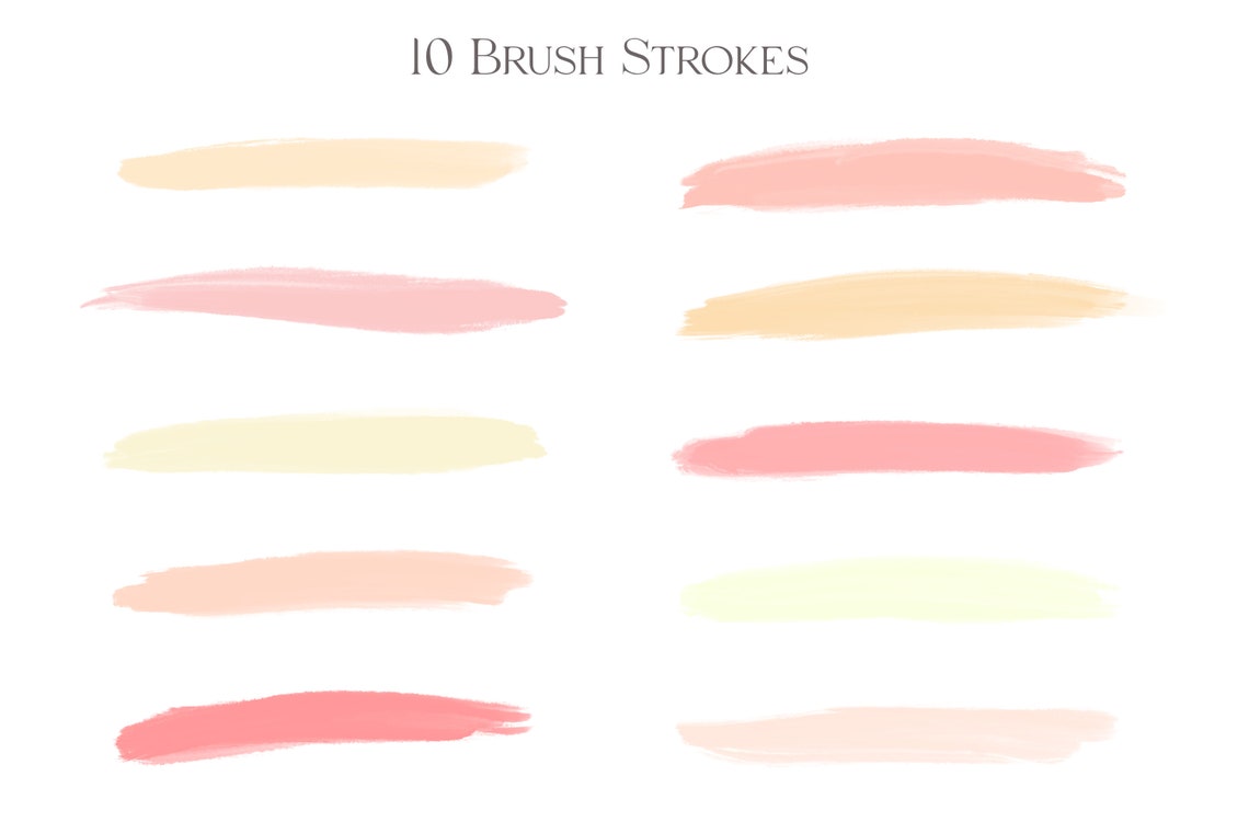 Pink Brush Stroke PNG, Yellow Brush, Orange Brush Stroke Clipart ...