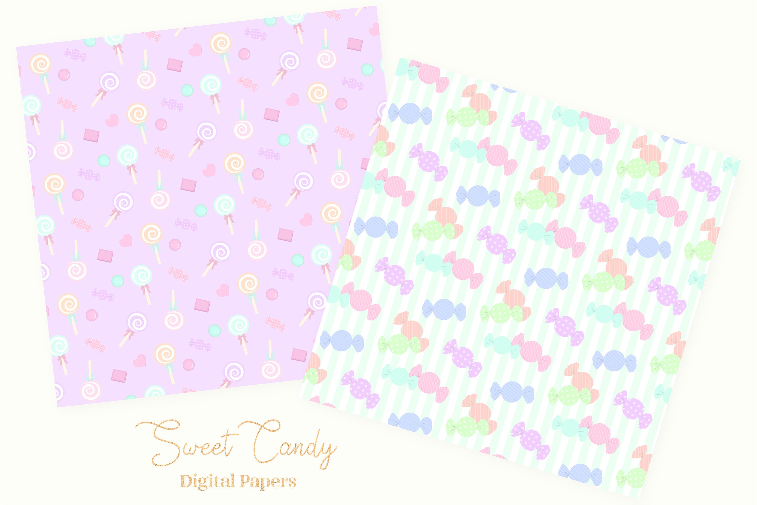 Candy Digital Paper, Sweets Paper, Kawaii Digital Paper - Etsy
