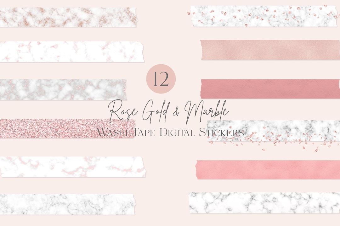 Rose Gold Washi Tape Clipart PNG, Marble Washi Tape Clipart, Cute Rose ...