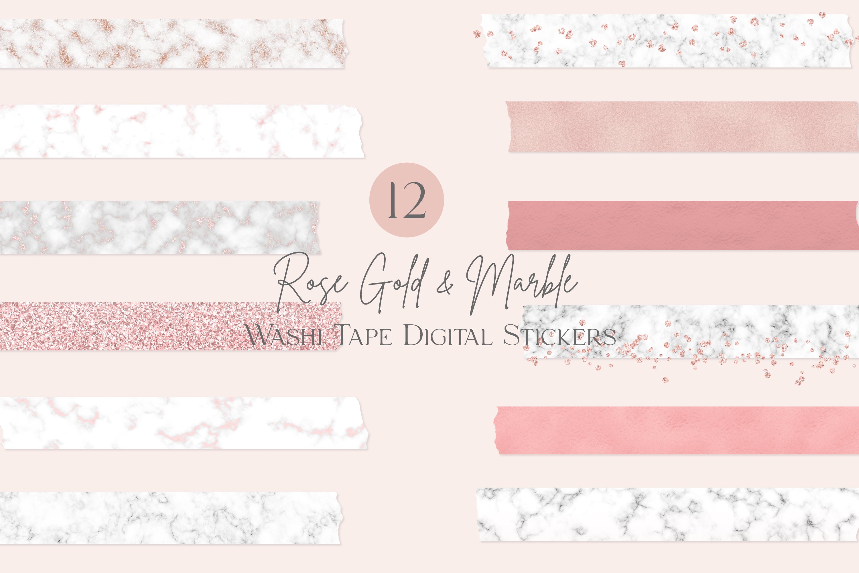 Rose Gold Washi Tape Clipart PNG, Marble Washi Tape Clipart, Cute Rose ...