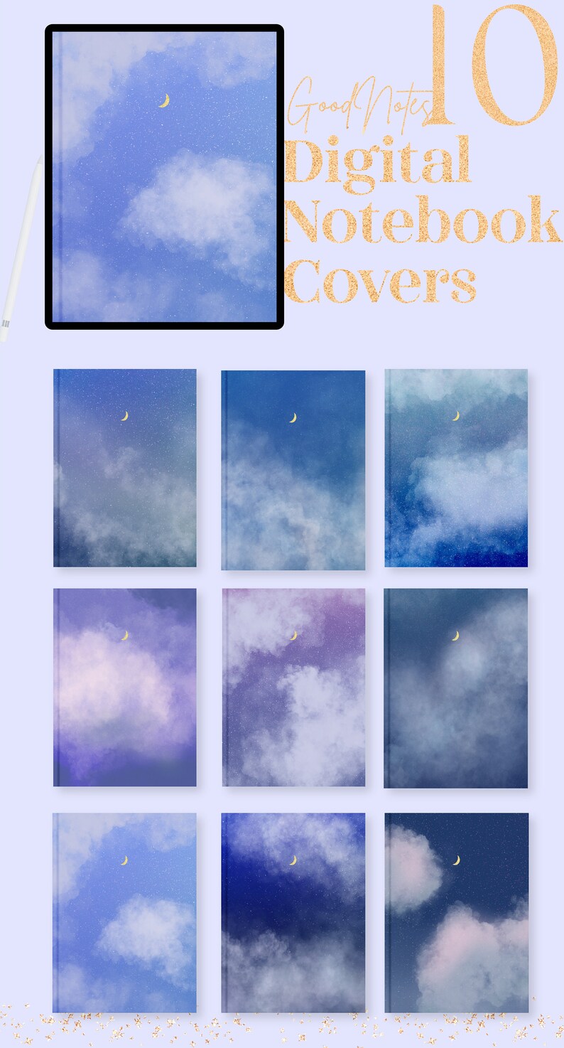Aesthetic Minimalist Starry Night Sky Goodnotes 5 Digital Notebook ...