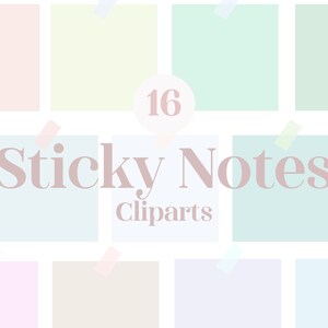 Pastel Sticky Note Clipart, Digital Sticky Note Stickers Label Clipart ...