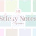 Pastel Sticky Note Clipart, Digital Sticky Note Stickers Label Clipart ...