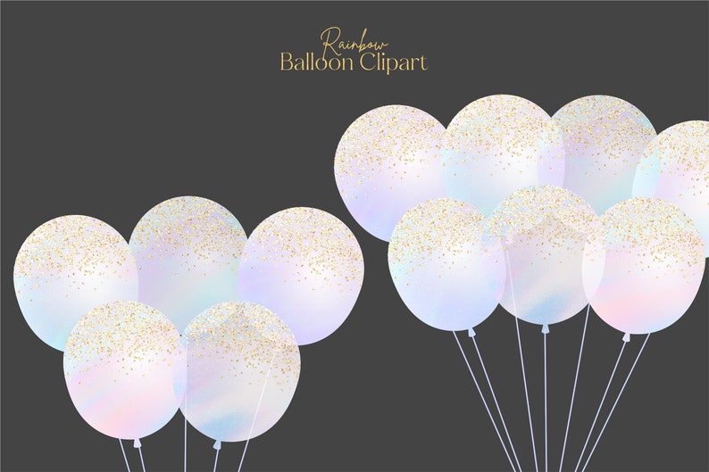 Birthday Balloon Clipart | Watercolor Balloons PNG for Party Invitation ...