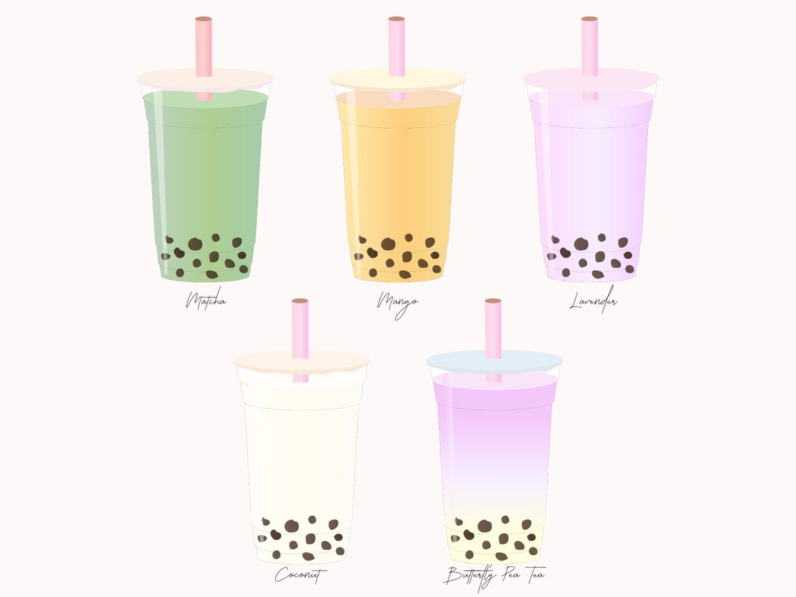 Bubble Tea Clipart PNG, Boba Digital Stickers, Milk Tea Graphics, Pearl ...