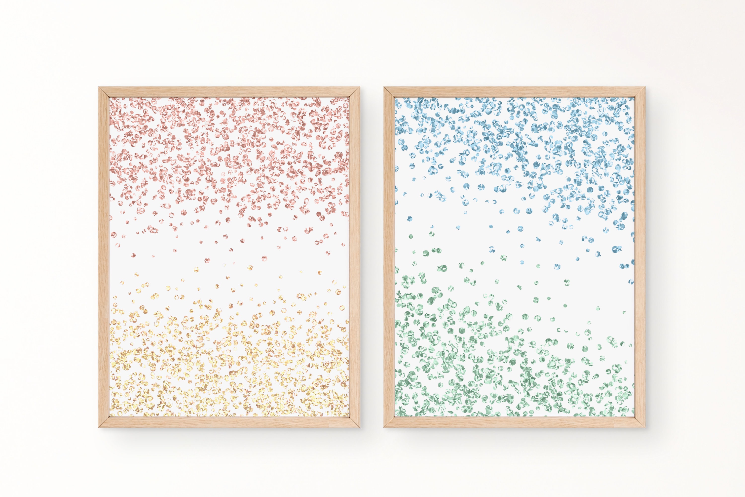 Gold Glitter Confetti Border Clipart, Rose Gold Glitter Frame, Confetti ...