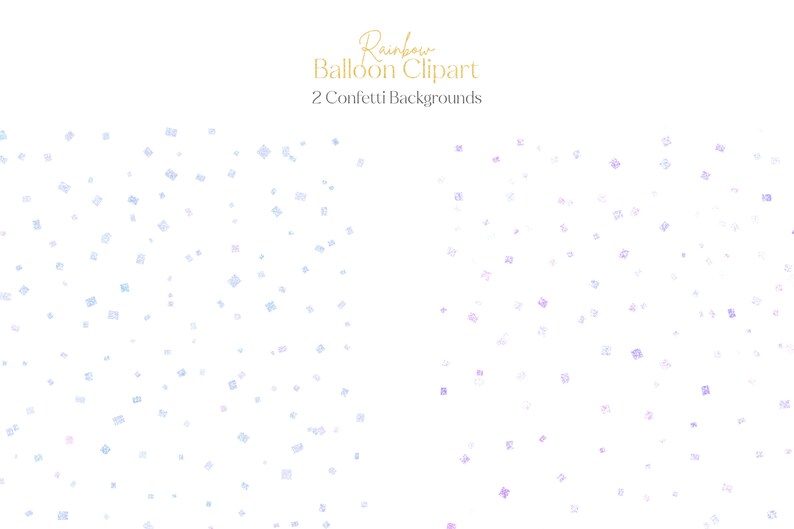 Rainbow Balloon Clipart Set | Birthday Party Balloons PNG | Confetti ...