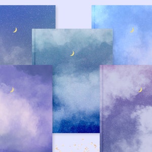 Aesthetic Minimalist Starry Night Sky Goodnotes 5 Digital Notebook ...