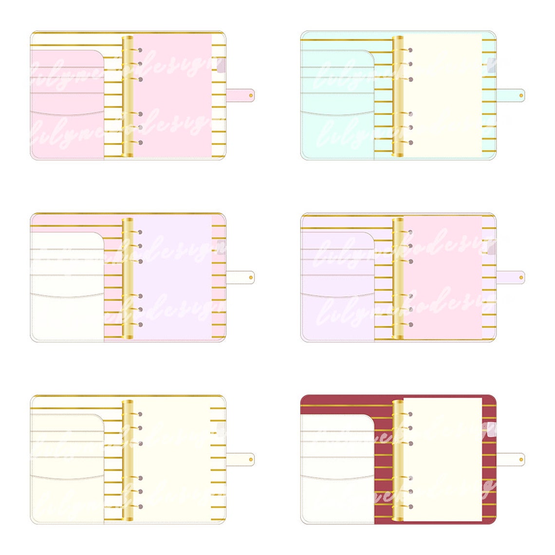 Planner Notebook Clipart, Kawaii Planner Book Digital Stickers, Cute ...