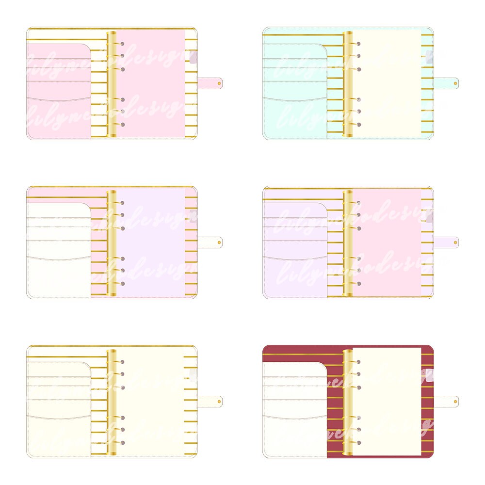 Planner Notebook Clipart, Kawaii Planner Book Digital Stickers, Cute ...