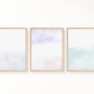 Cloudy Sky Watercolor Border Clipart PNG, Sky Celestial Border Frame ...
