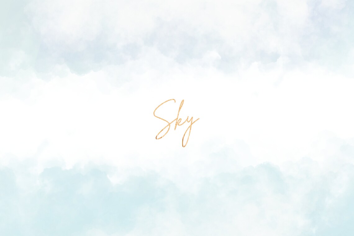 Cloudy Sky Watercolor Border Clipart PNG, Sky Celestial Border Frame ...