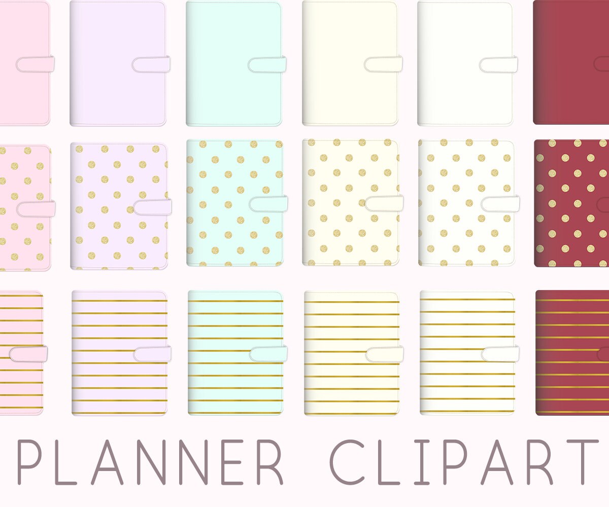 Kawaii Planner Clipart, Notebook Clipart | Back to School, Student ...