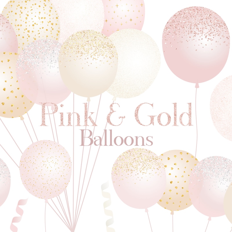 Pink and Gold Balloons - Etsy
