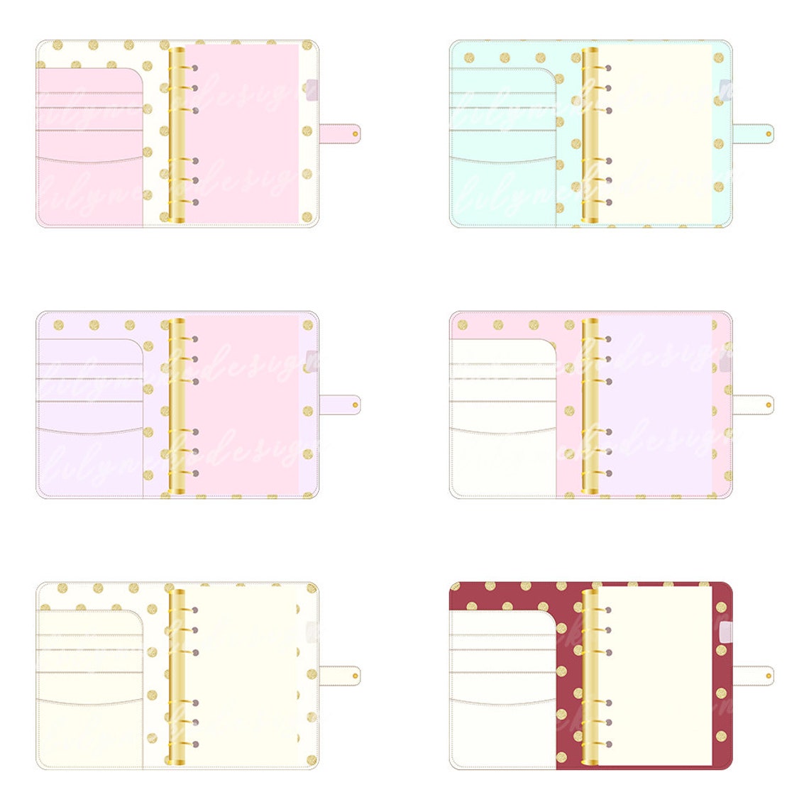 Planner Notebook Clipart, Kawaii Planner Book Digital Stickers, Cute ...