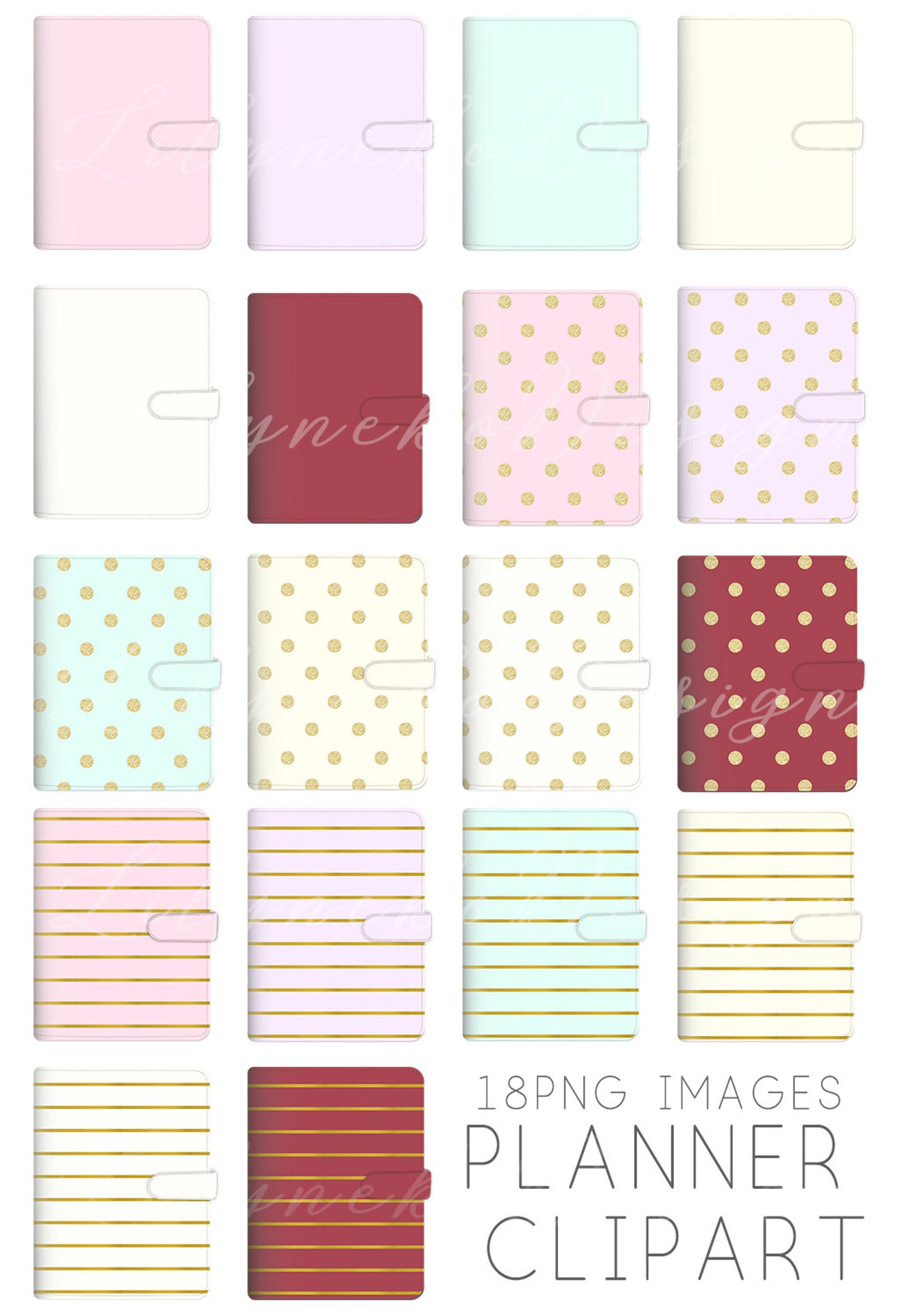 Kawaii Planner Clipart, Notebook Clipart | Back to School, Student ...