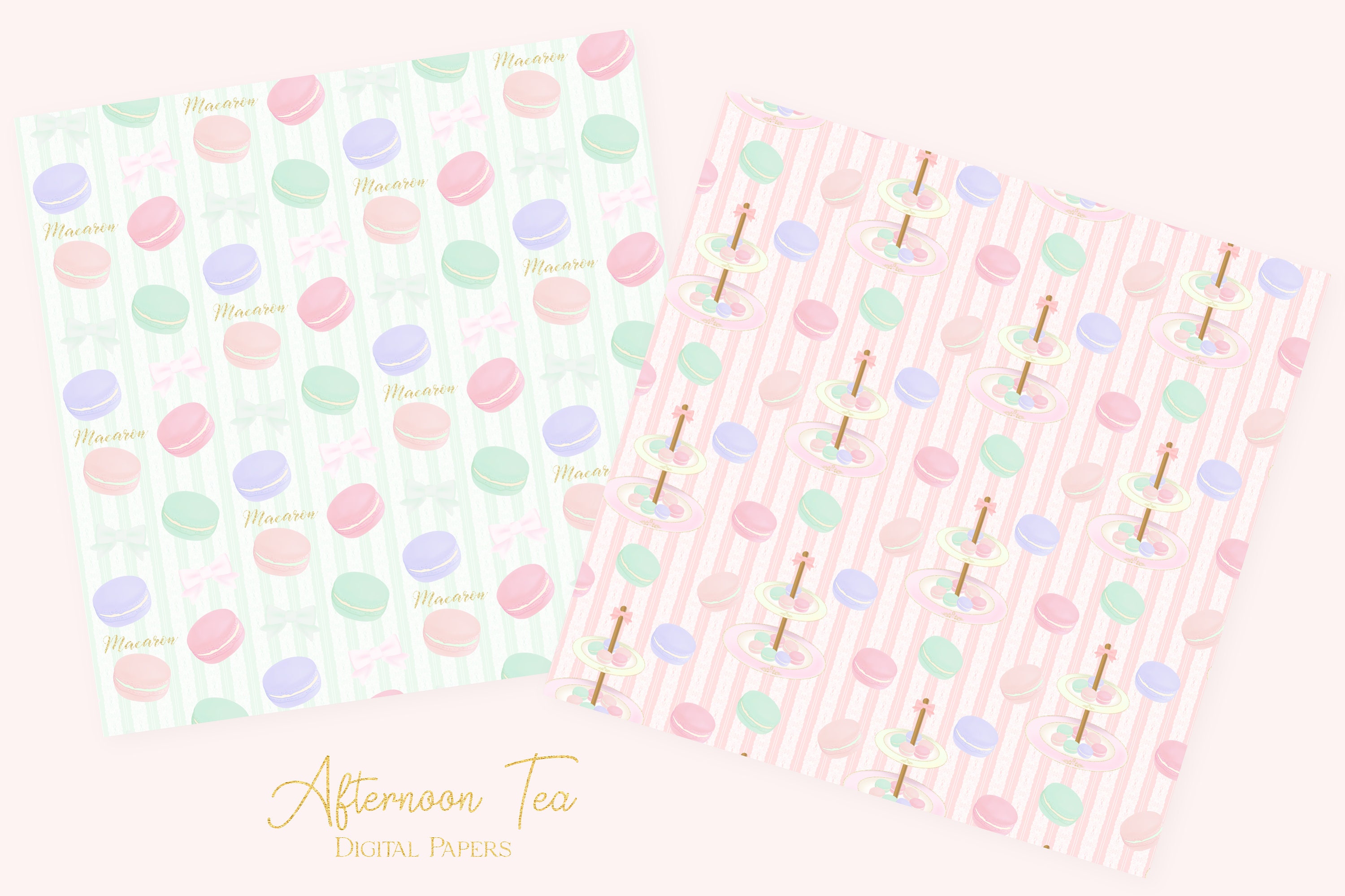 Macaron Digital Paper, Tea Party Paper, Dessert Paper, Bakery Paper ...