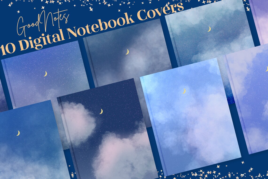Aesthetic Minimalist Starry Night Sky Goodnotes 5 Digital Notebook ...