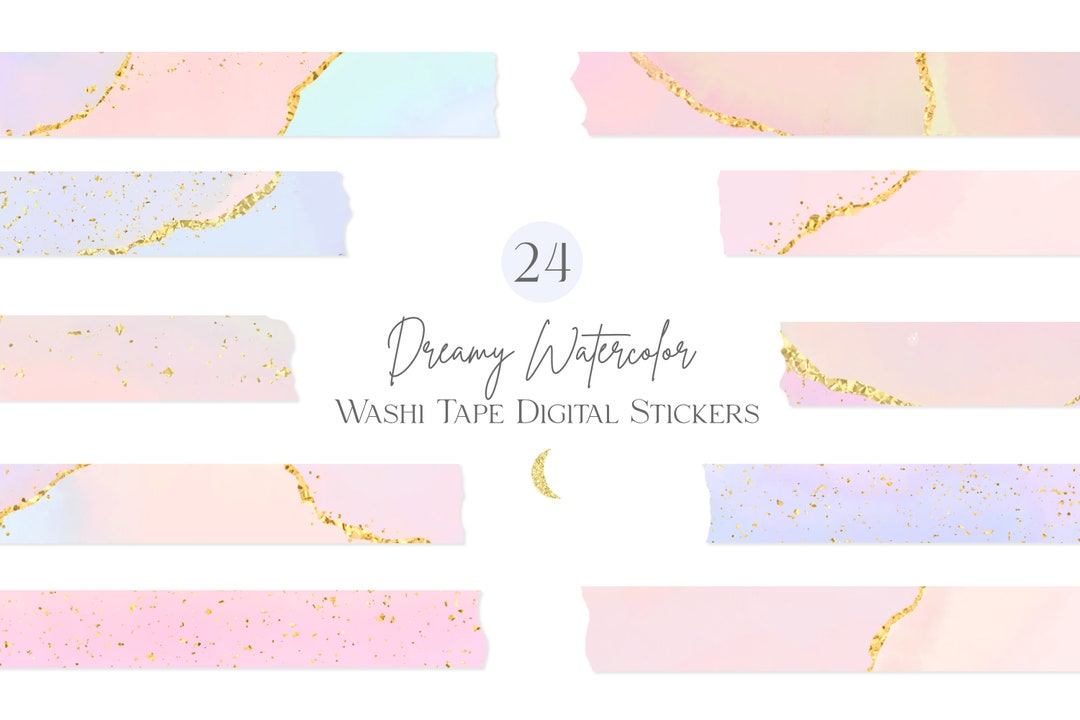 Digital Washi Tape Clipart | Pastel Watercolor Washi Tape Clipart ...