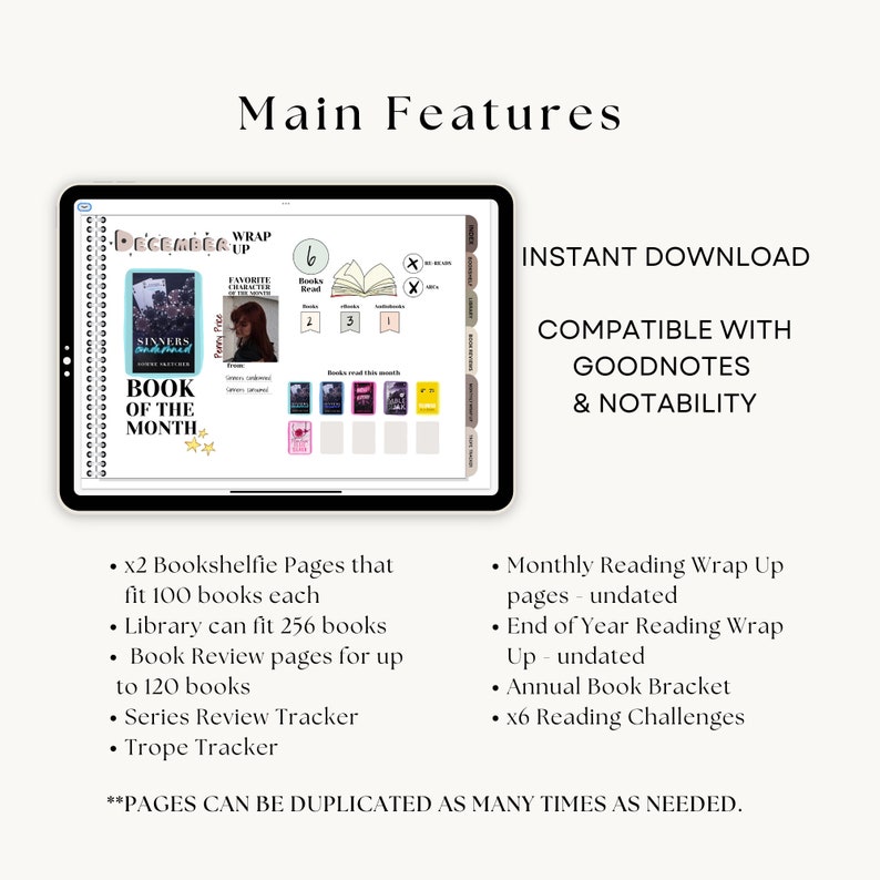 Digital Reading Journal, Digital Reading Planner, Reading Digital ...