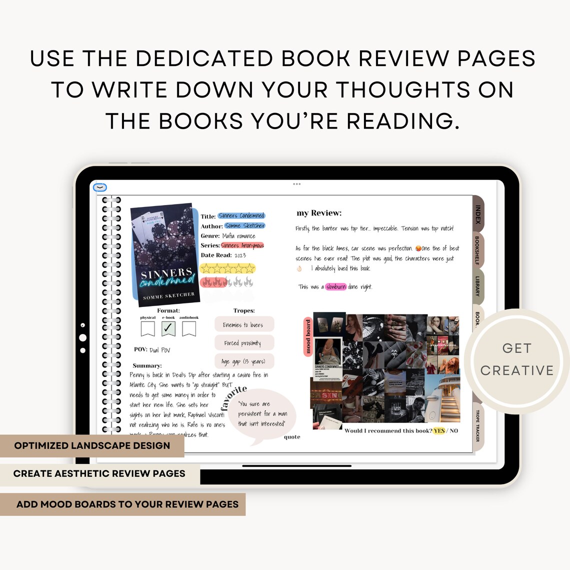 Digital Reading Journal, Digital Reading Planner, Reading Digital ...