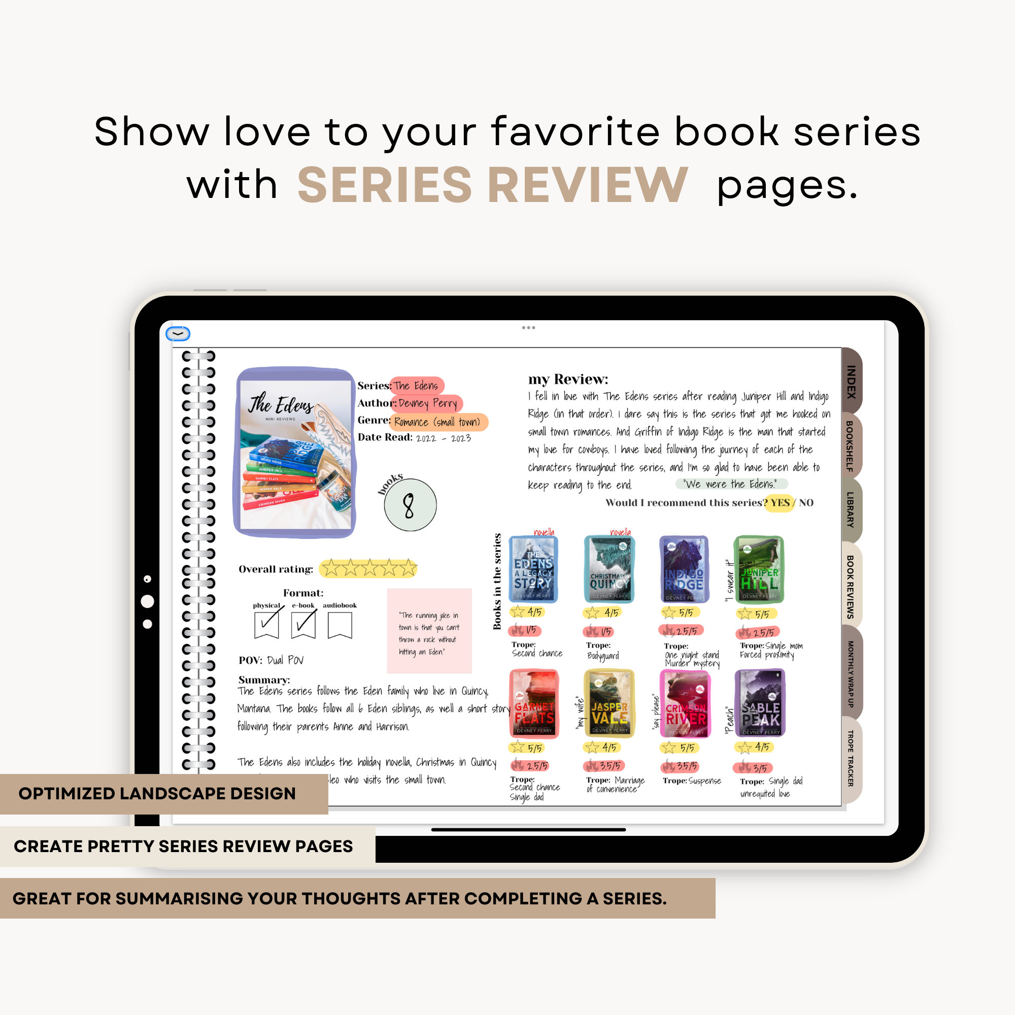 Digital Reading Journal, Digital Reading Planner, Reading Digital ...