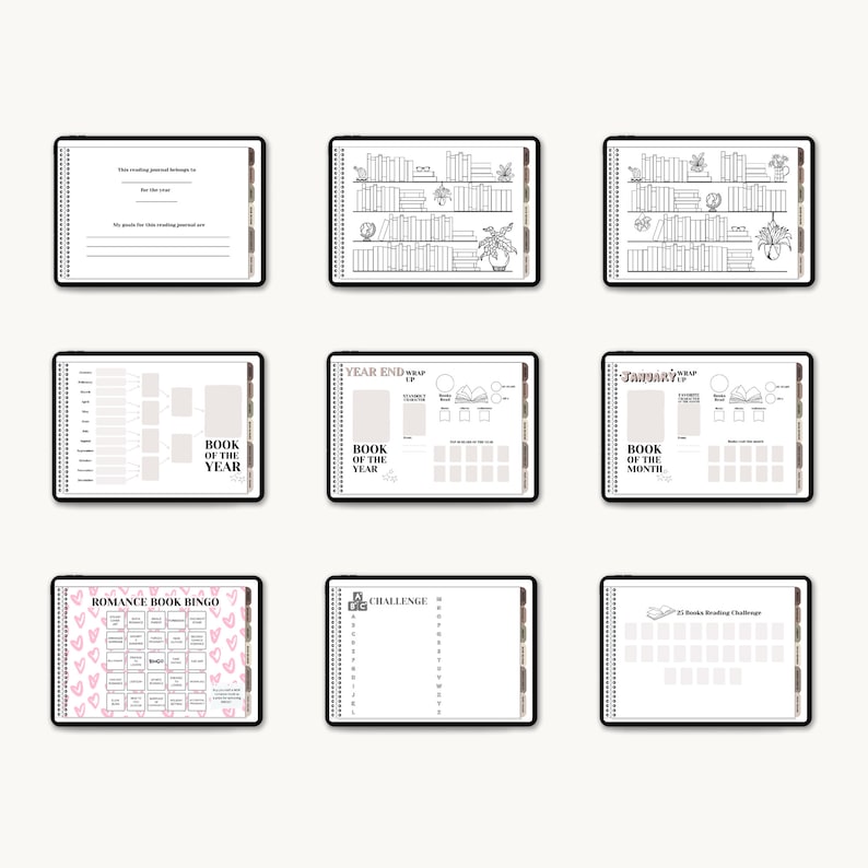 Digital Reading Journal, Digital Reading Planner, Reading Digital ...