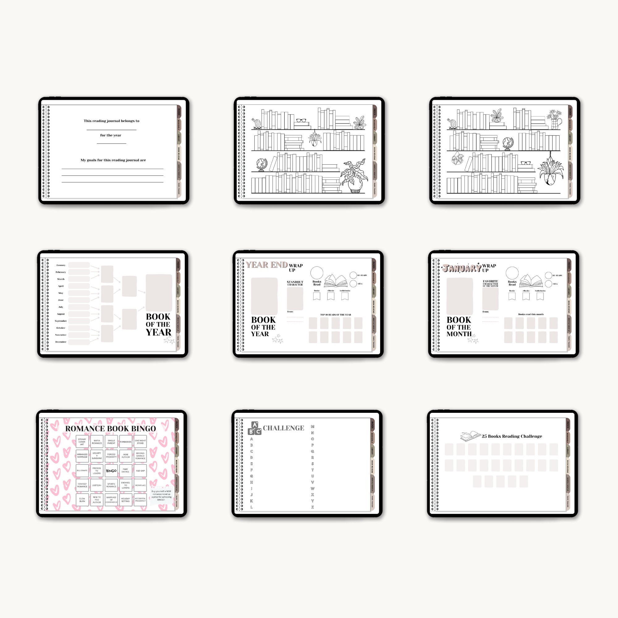 Digital Reading Journal, Digital Reading Planner, Reading Digital ...