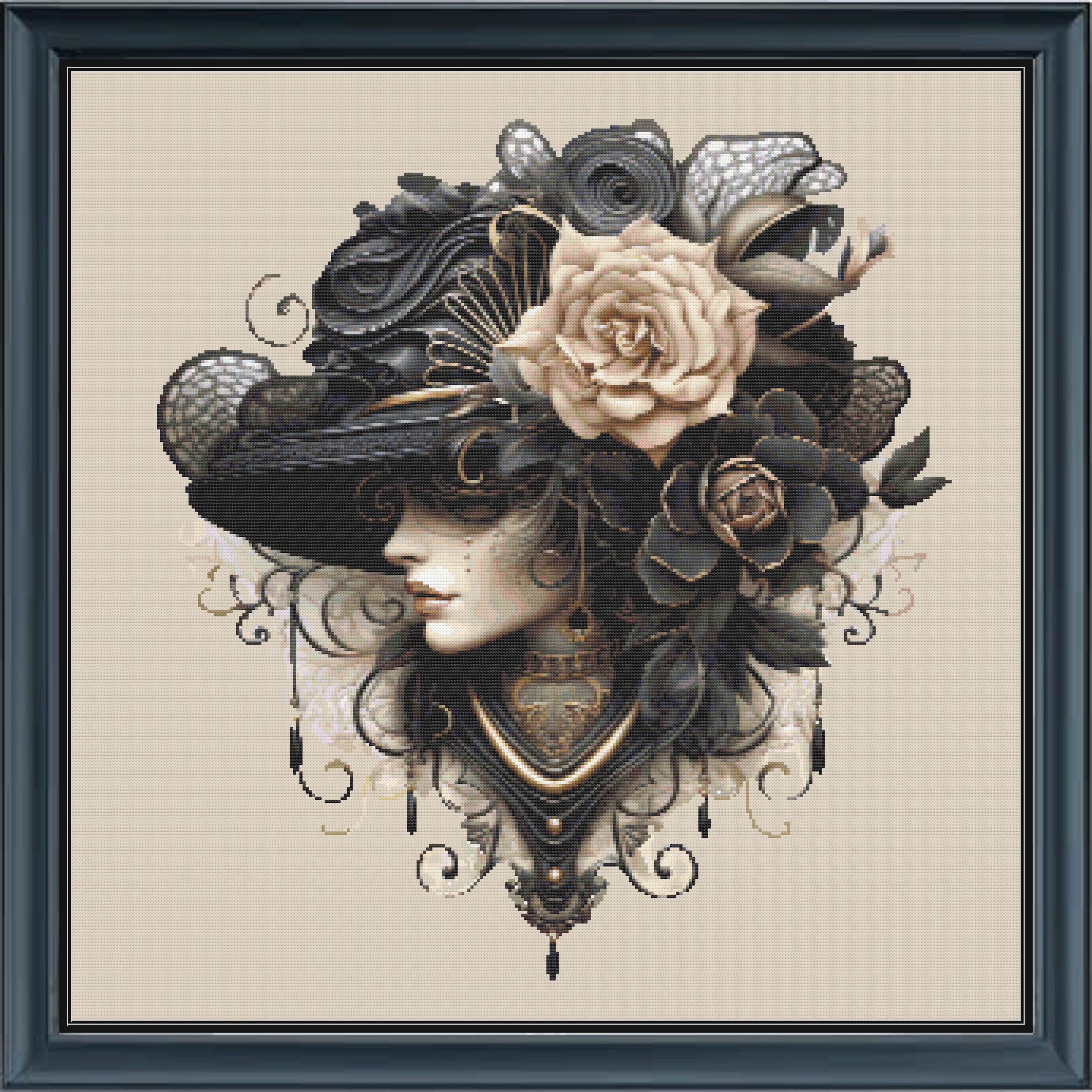 Steampunk Cameo PDF Cross Stitch Pattern - Etsy