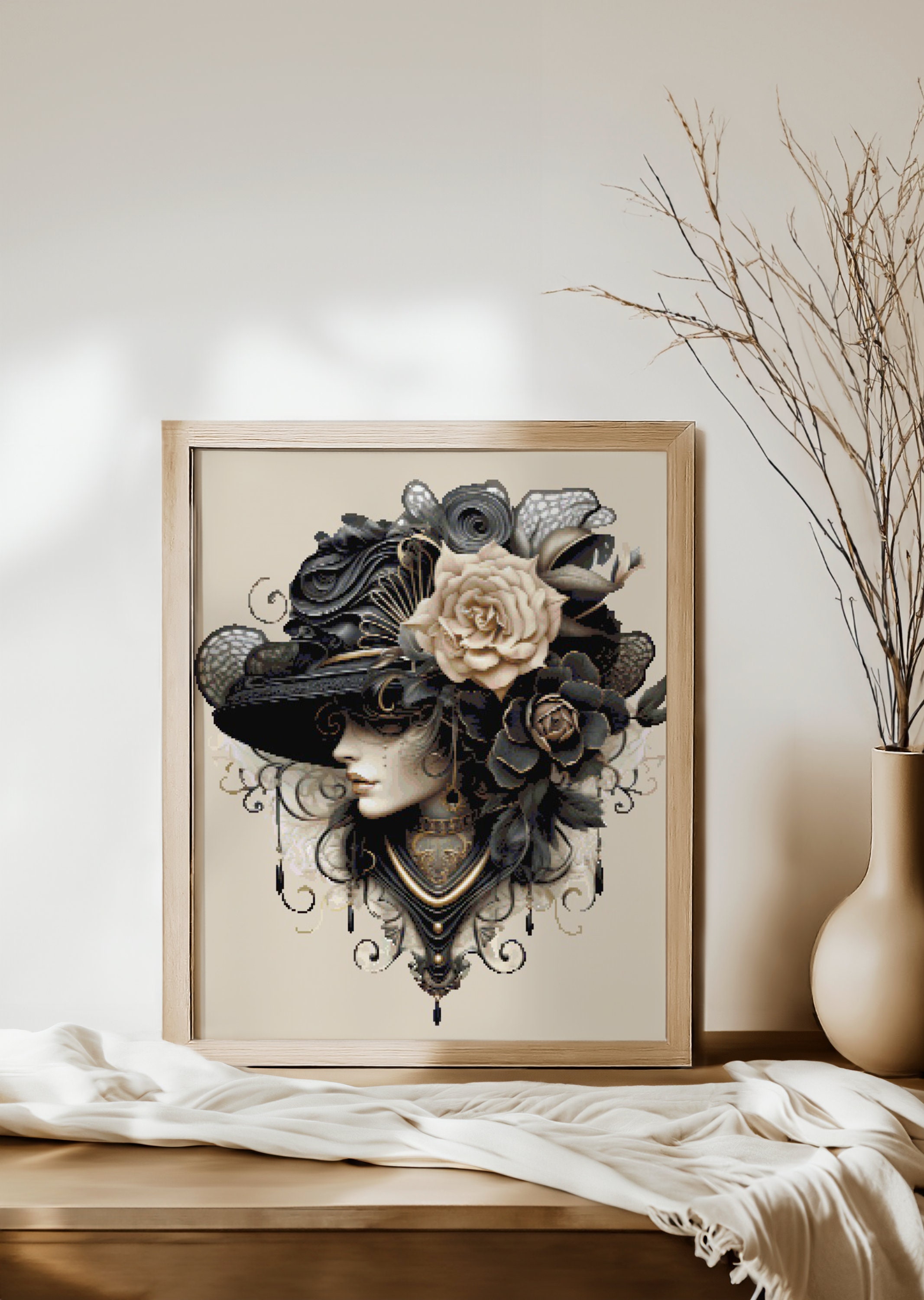 Steampunk Cameo PDF Cross Stitch Pattern - Etsy