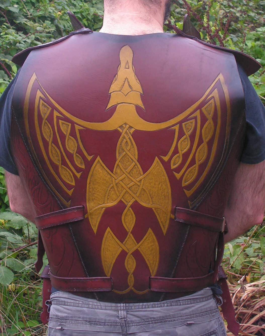 Handcrafted Leather Brown/red Breastplate Armour, Dragon Design, Role ...