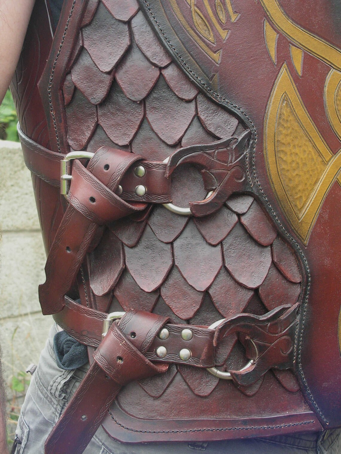 Handcrafted Leather Brown/red Breastplate Armour Dragon - Etsy