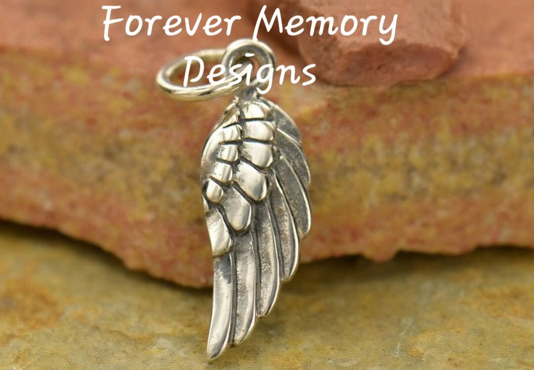 Angel Wing Memorial Charm, 925 Sterling Silver, Religious Faith ...