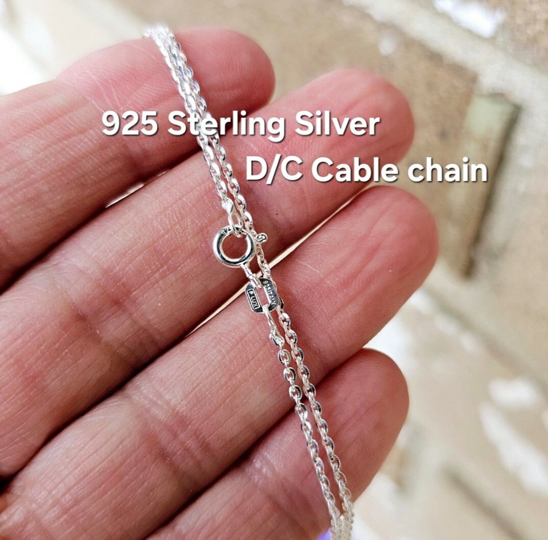 Sterling Silver Diamond-cut Cable Chain Necklace - 20 Inch - Etsy