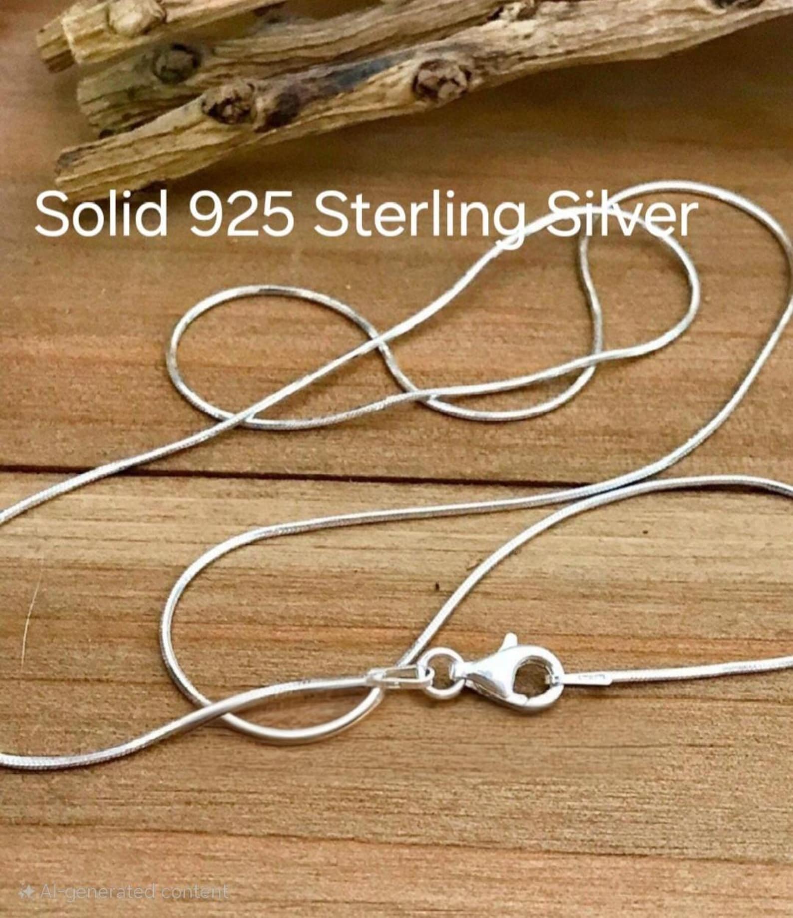 Sterling Silver Snake Chain, Smooth, Shiny Chain, 16", 18", 20", 22 ...