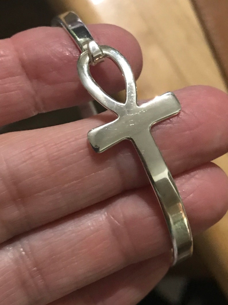 Sideways Ankh Cross Bracelet 925 Sterling Silver Ank Cross | Etsy