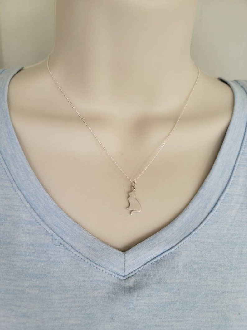Sterling Silver Cat Necklace Cat Gift Cat Jewelry for Cat - Etsy