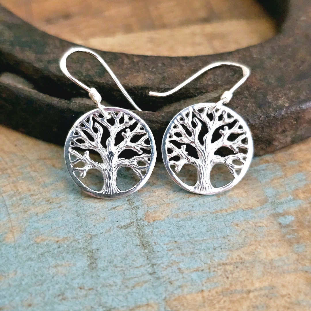 Tree of Life Earrings, Sterling Silver Tree of Life, Silver Tree ...