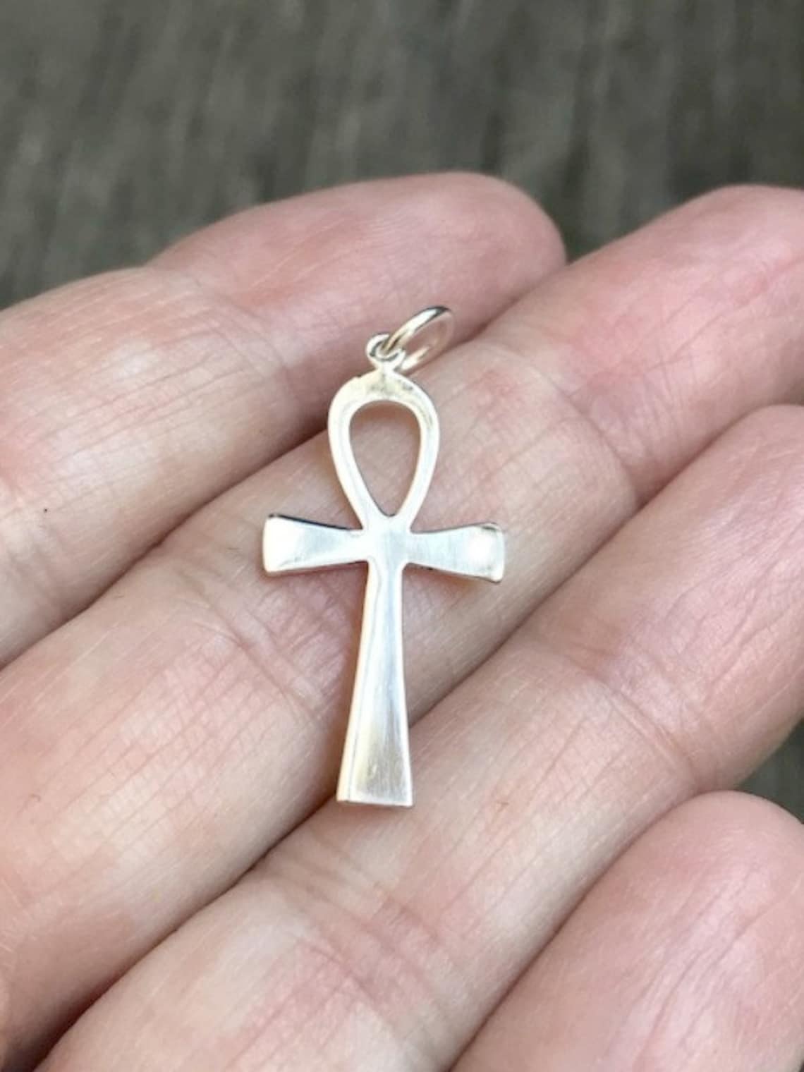 Solid .925 Sterling Silver 1 inch Plain Ankh Ank Crux Ansata | Etsy