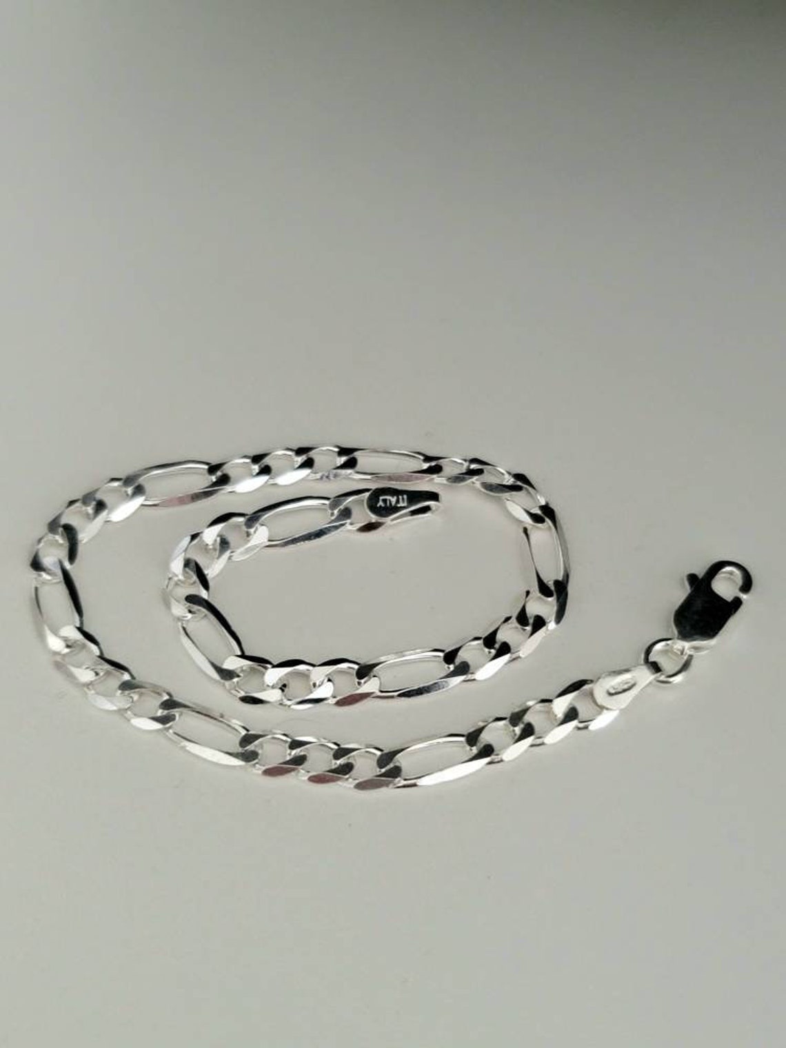 7 Solid Italian 925 Sterling Silver 4mm Medium Wide | Etsy