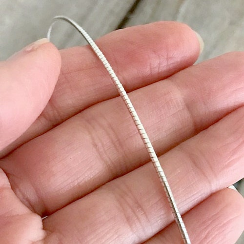 Omega Chain 925 Sterling Silver Necklace for Women Round - Etsy